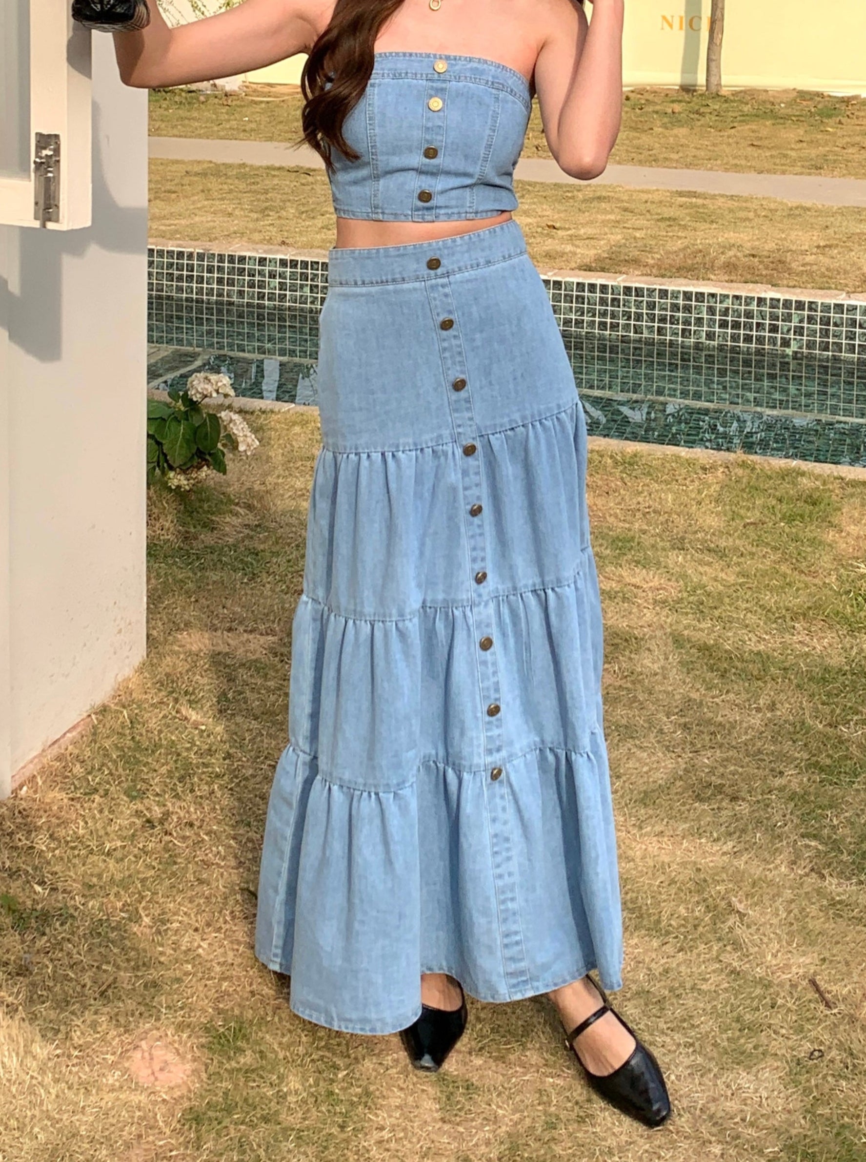 Wrenna Denim Skirt